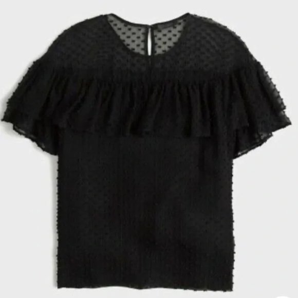 J. Crew | Tops | Jcrew Edie Swiss Clip Dot Ruffle Top Blouse 6 | Poshmark